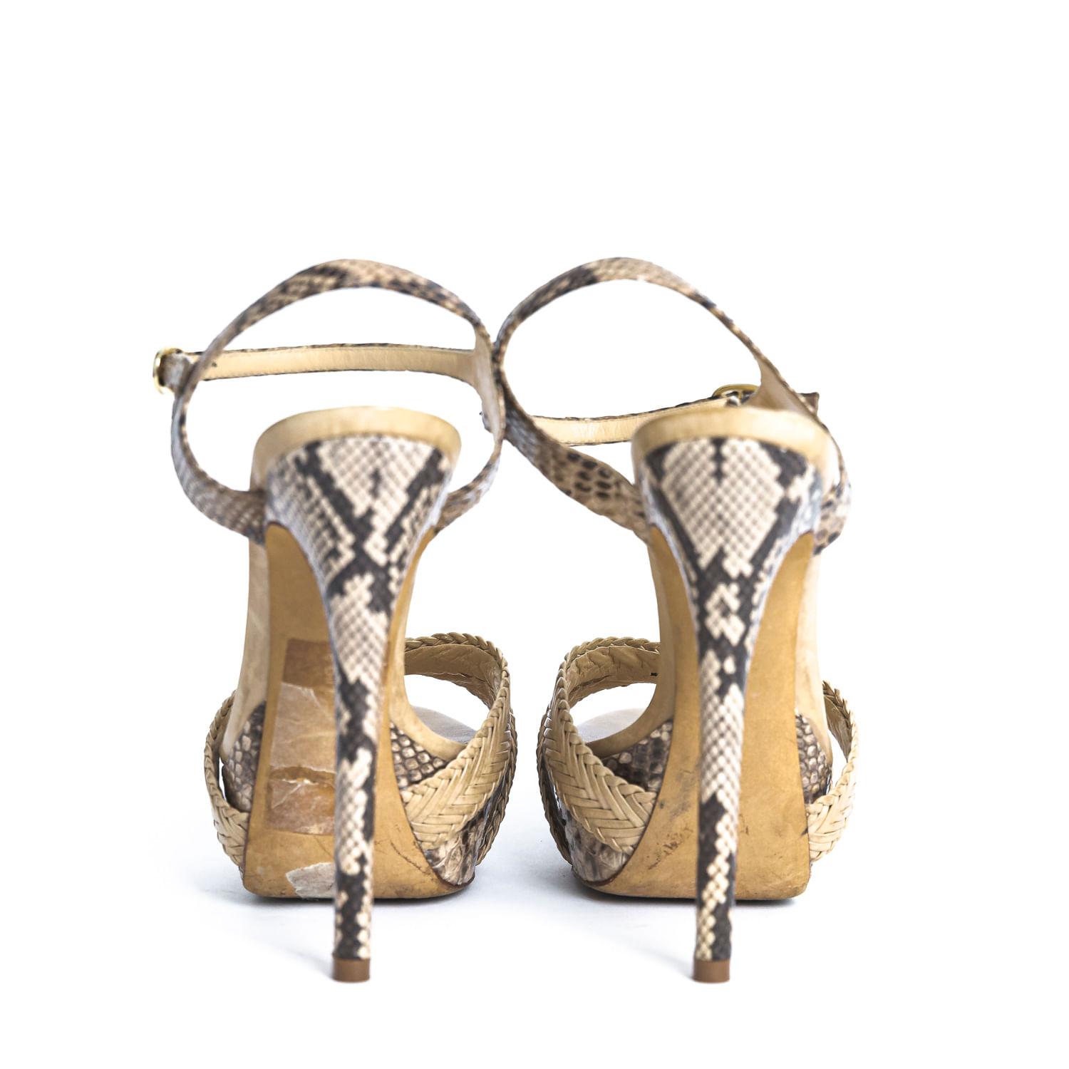 Sandalia Alexandre Birman Python Creme | Brechó de luxo - Prettynew