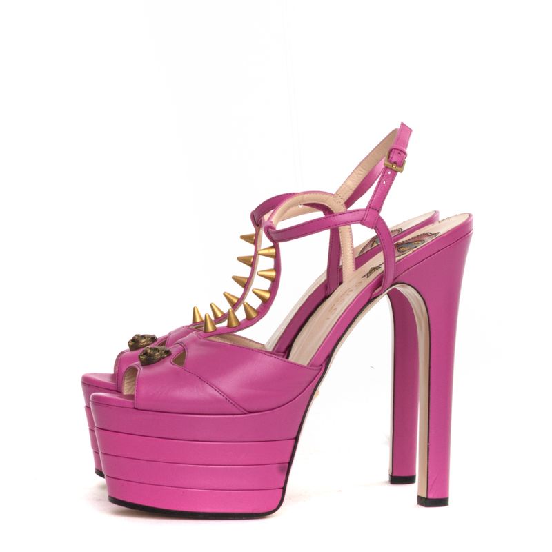 Sandália Gucci Couro Rosa | Brechó de luxo - Prettynew
