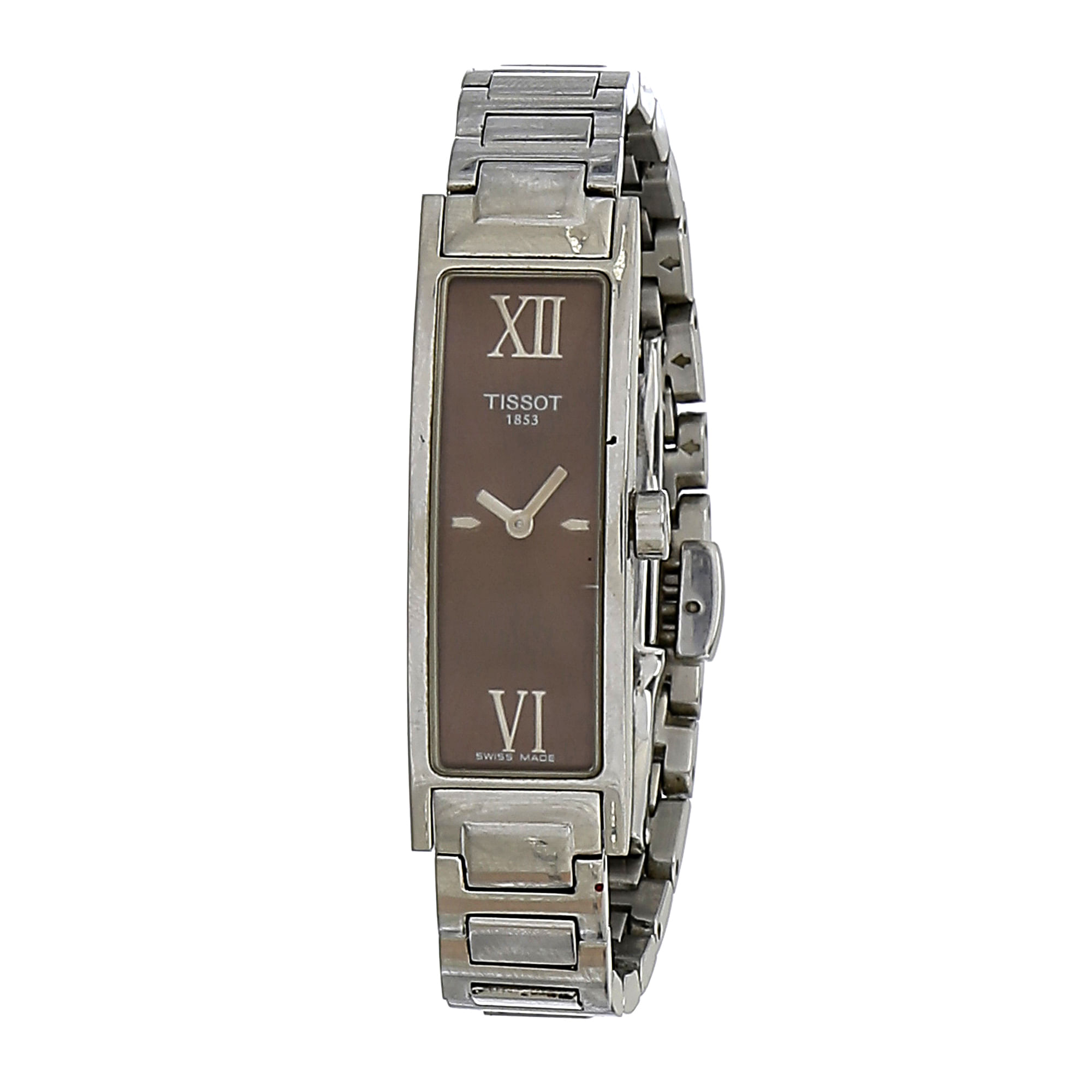 Relogio Tissot Retangular Aco Prateado | Brechó de luxo - Prettynew