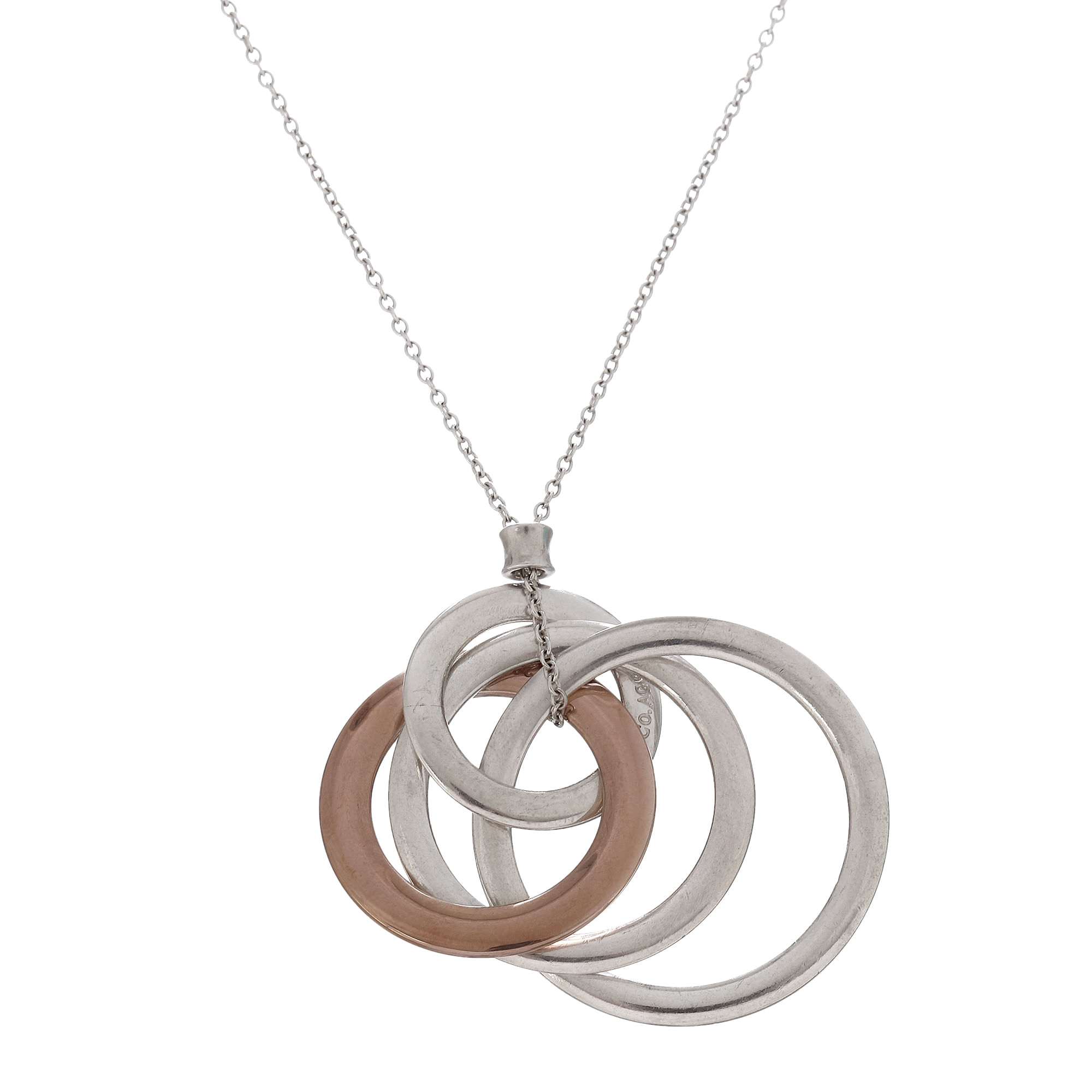Colar Tiffany & Co Circles Prata e Rubedo | Brechó de luxo - Prettynew