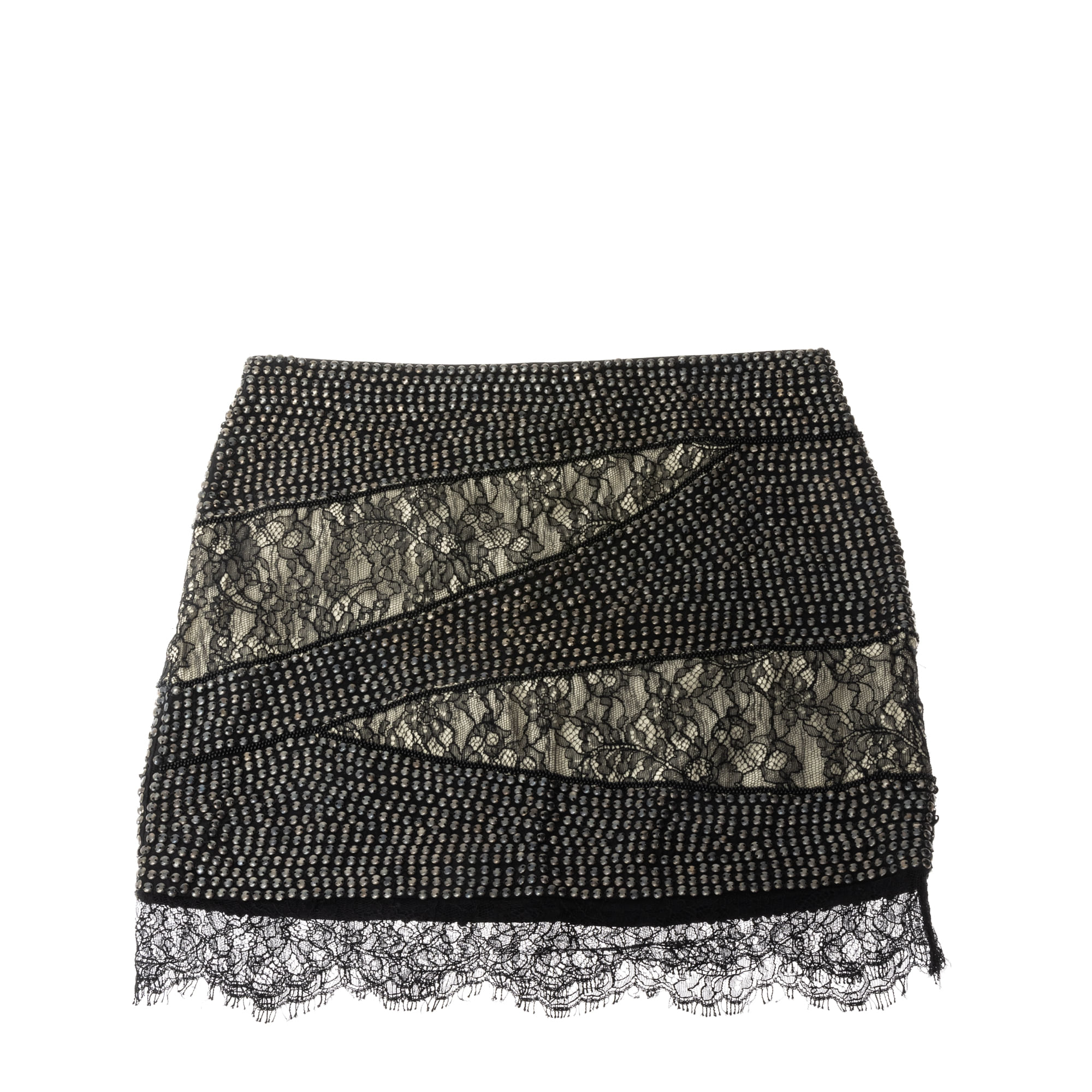 Mini Saia Renda e Aplicações | Brechó de luxo - Prettynew