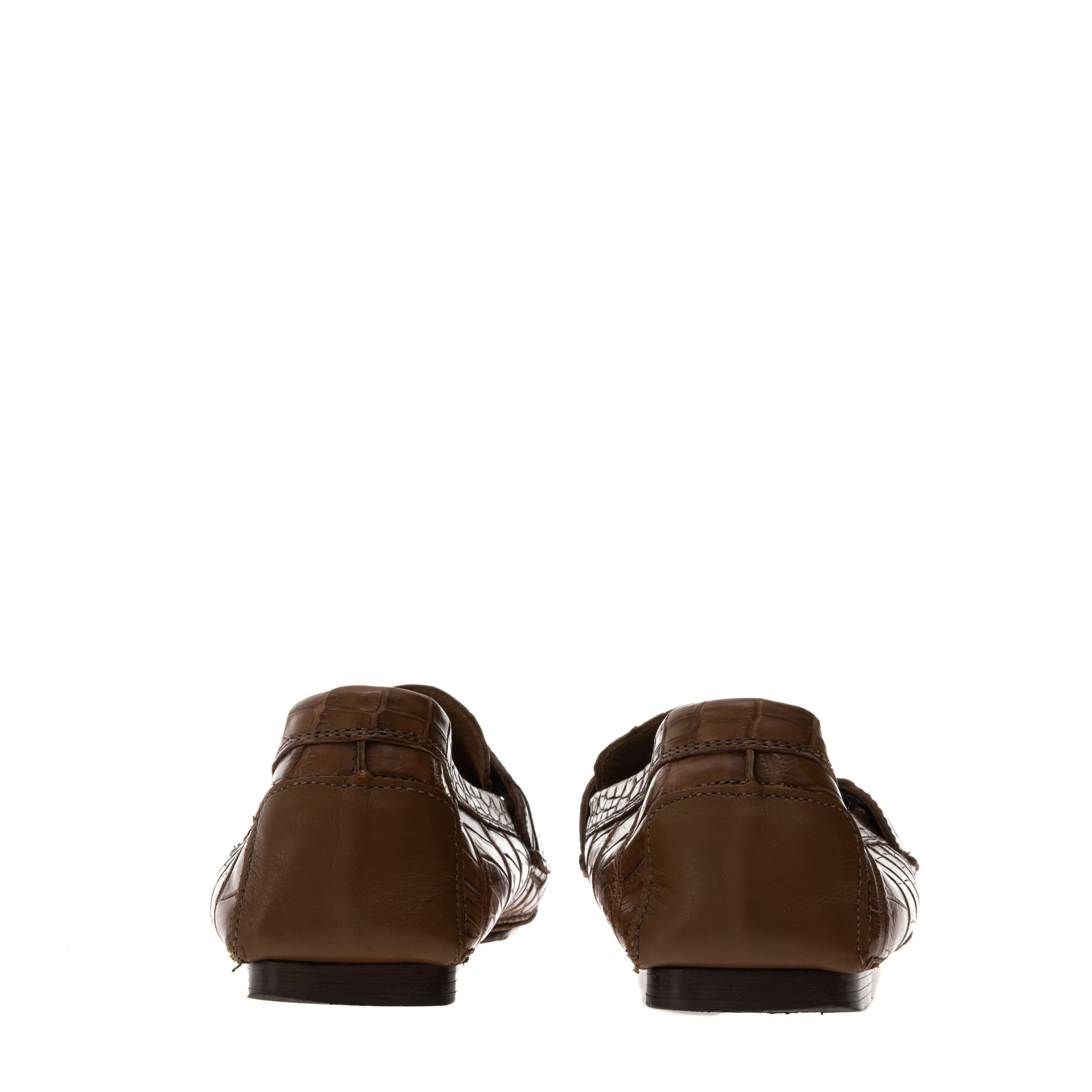 Mocassim Ralph Lauren Couro Exótico Caramelo | Brechó de luxo - Prettynew