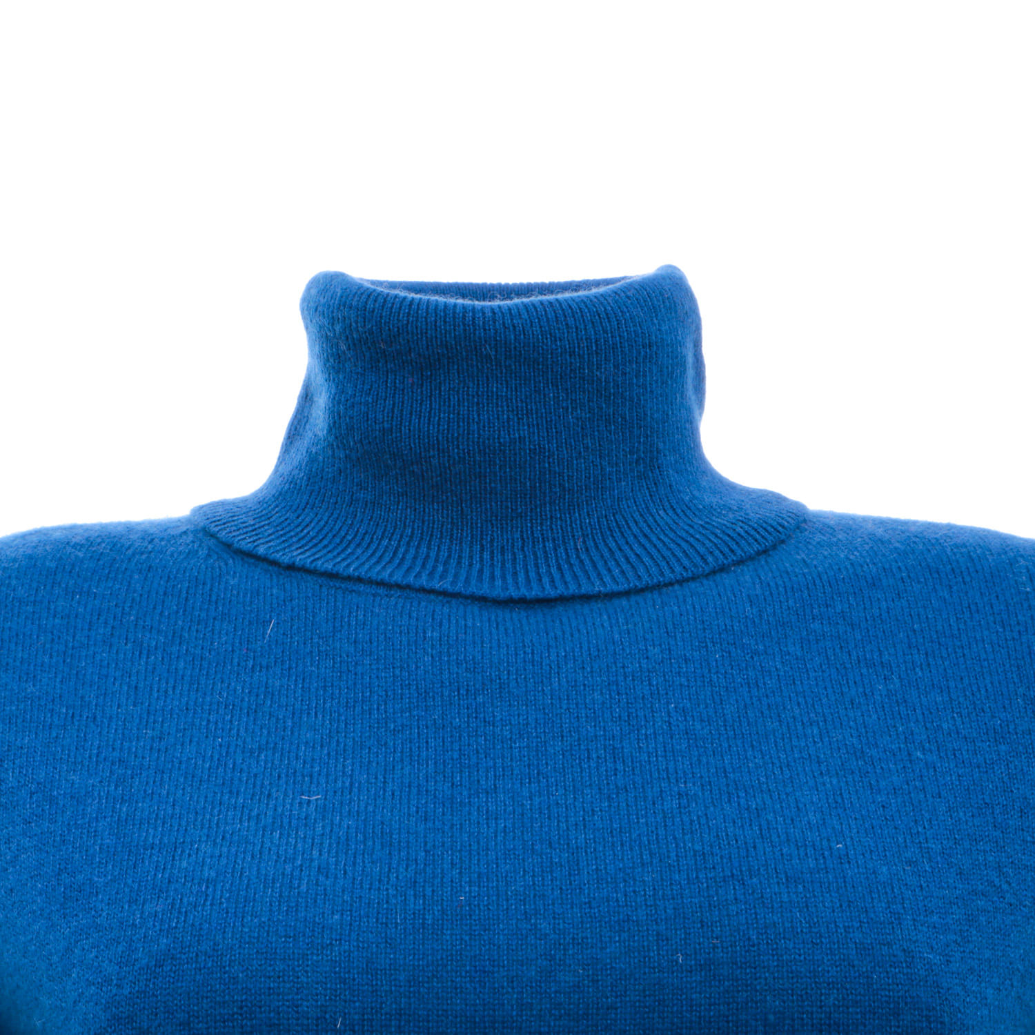 Suéter Cashmere Gola Alta Azul Real | Brechó de luxo - Prettynew