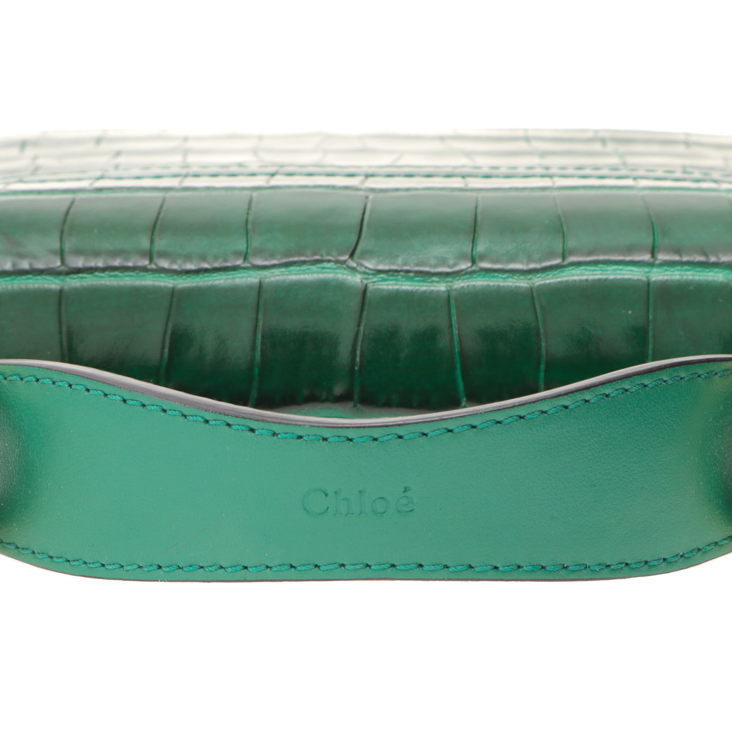 Bolsa Chloe Mini C Texturizada Verde | Brechó de luxo - Prettynew