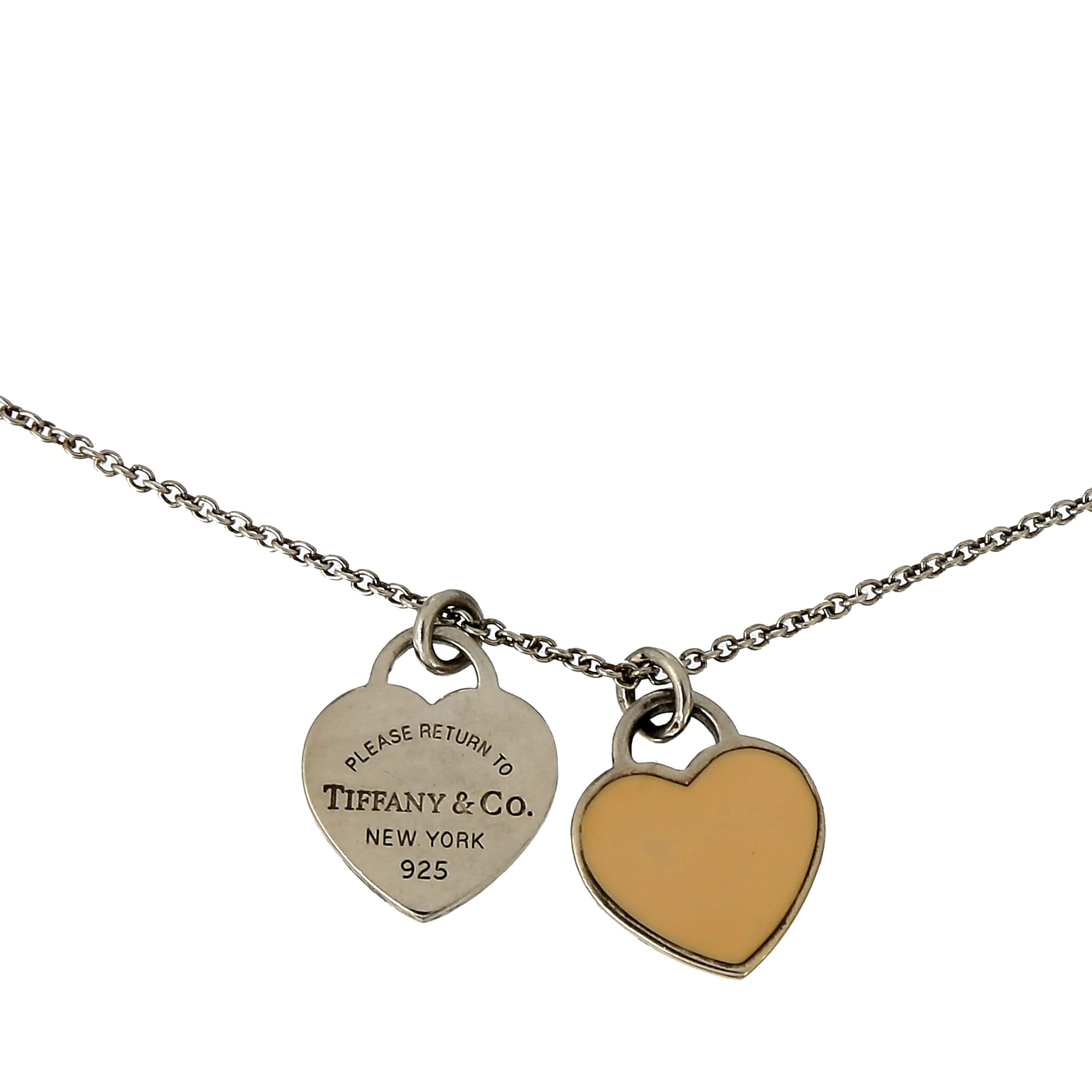 Colar Tiffany & Co Coração Duplo Rosado | Brechó de luxo - Prettynew