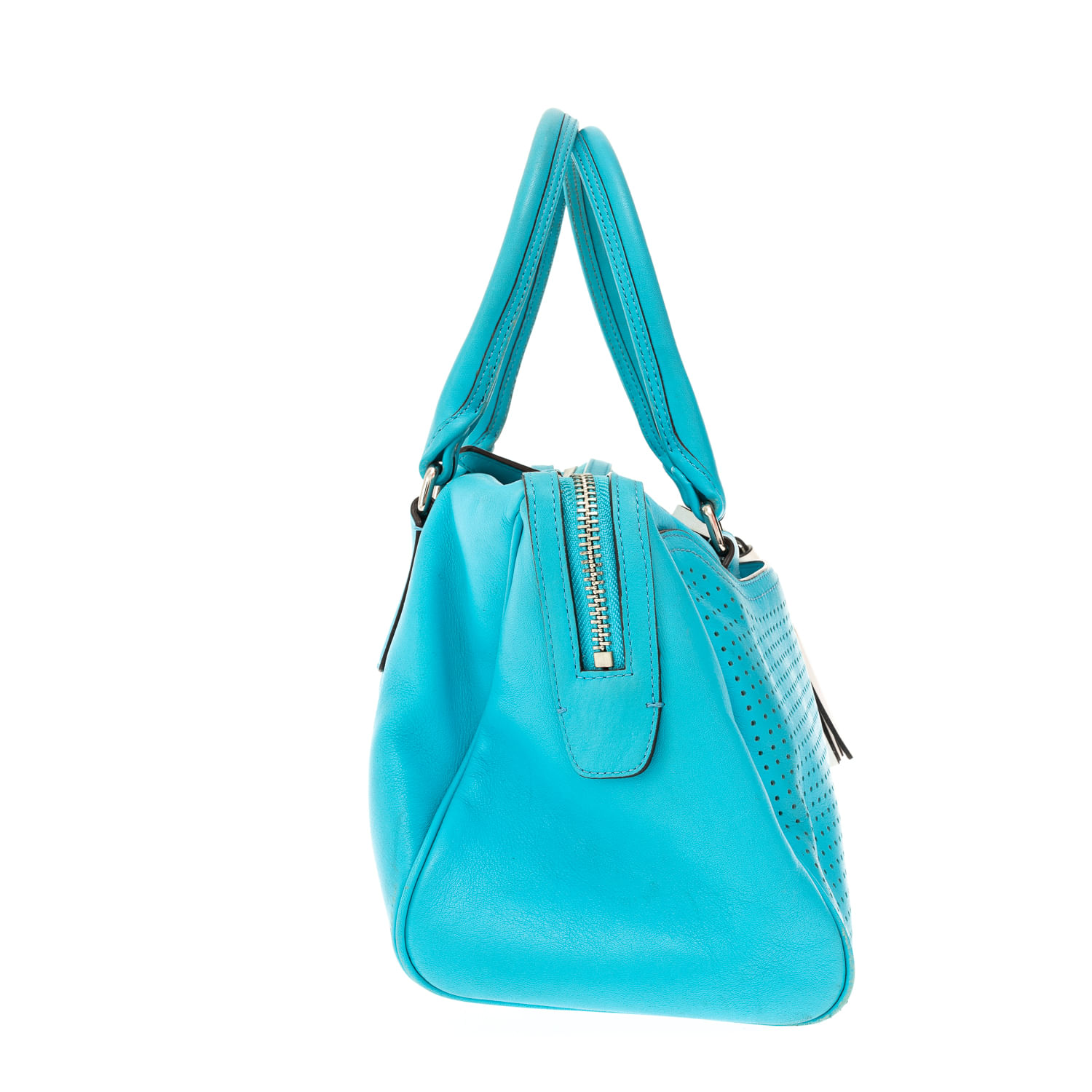 Bolsa Coach Couro Azul | Brechó de luxo - Prettynew