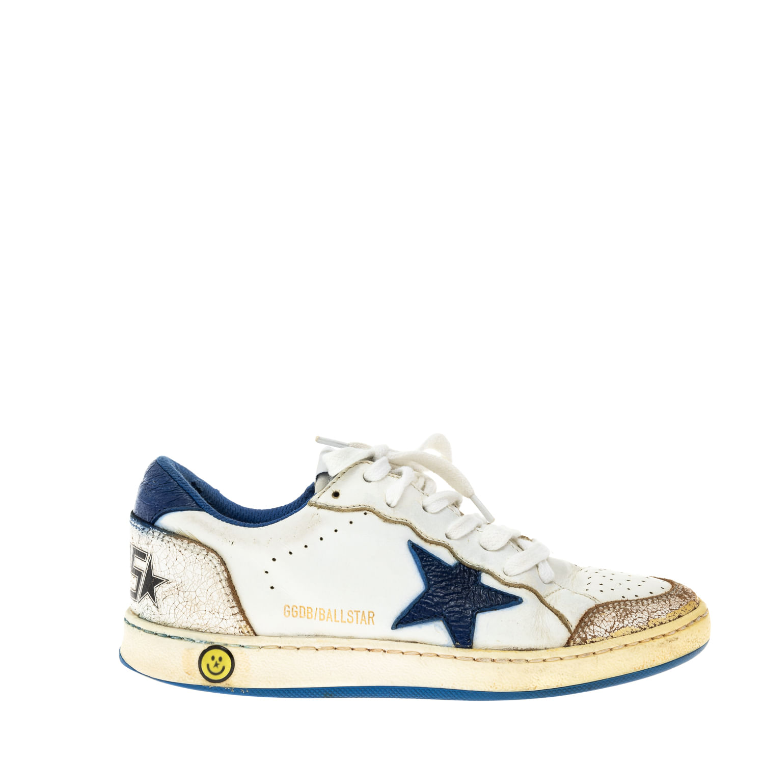 Tênis Golden Goose Ballstar Branco e Azul | Brechó de luxo - Prettynew