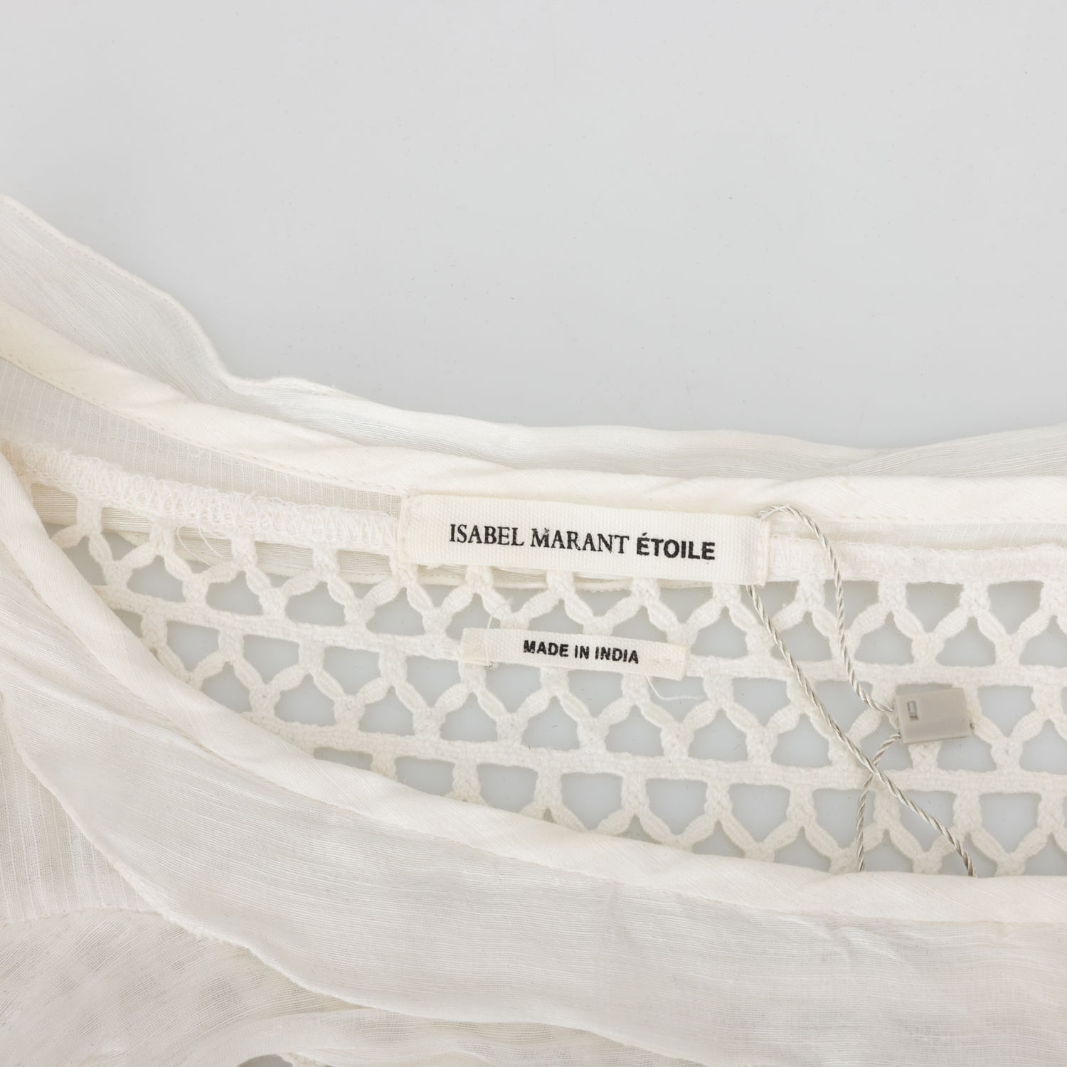 Vestido Isabel Marant Algodão e Renda Branco | Brechó de luxo - Prettynew