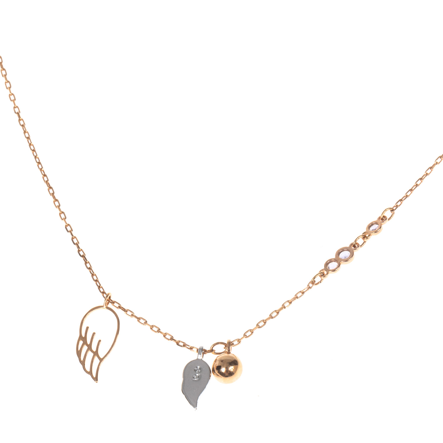 Colar Swarovski Rosé Asas | Brechó de luxo - Prettynew