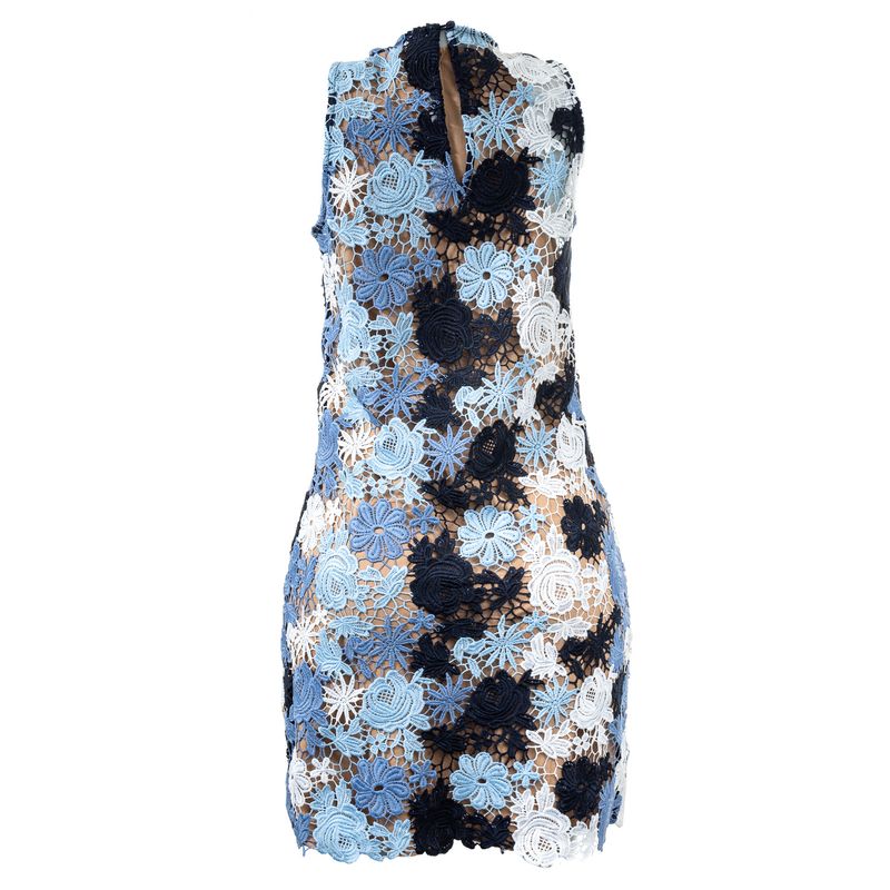 Vestido Michael Kors Renda Azul | Brechó de luxo - Prettynew