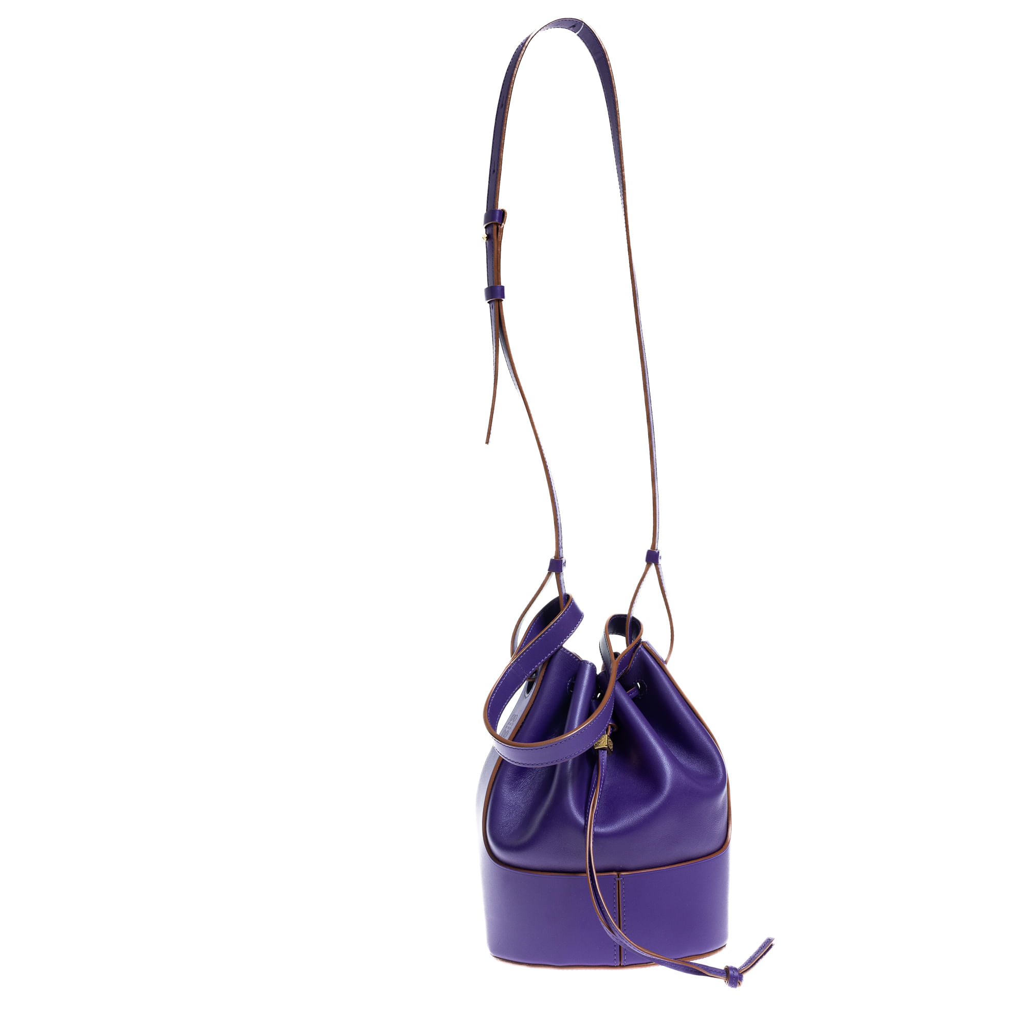 Bolsa Loewe Balloon Bucket Couro Roxa | Brechó de luxo - Prettynew
