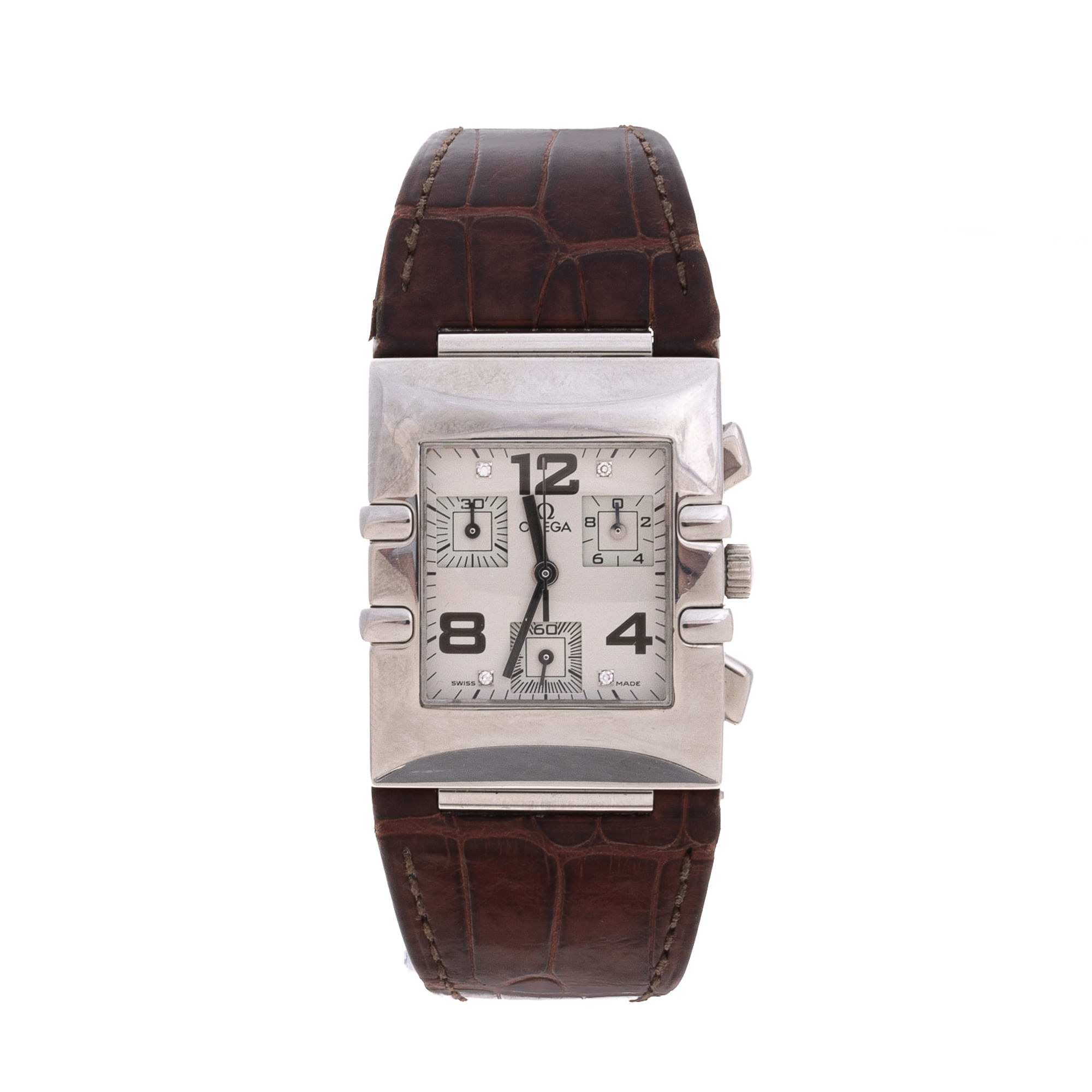 Relógio Omega Constellation Quadra Quartz Marrom | Brechó de luxo ...