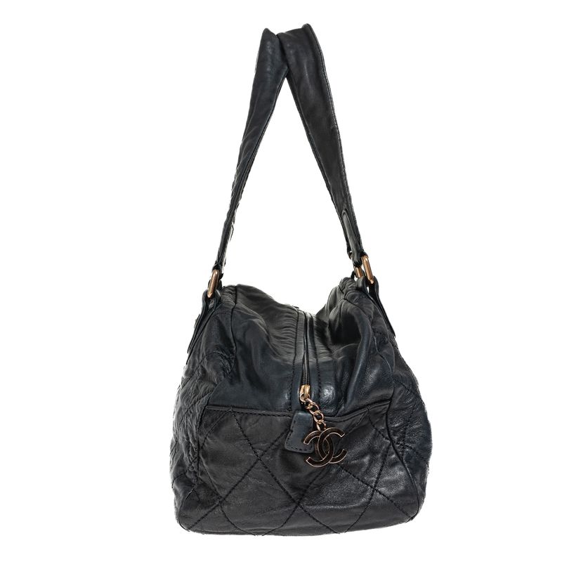 Bolsa Chanel Cloudy Bundle Bowler Lambskin Preta | Brechó de luxo ...