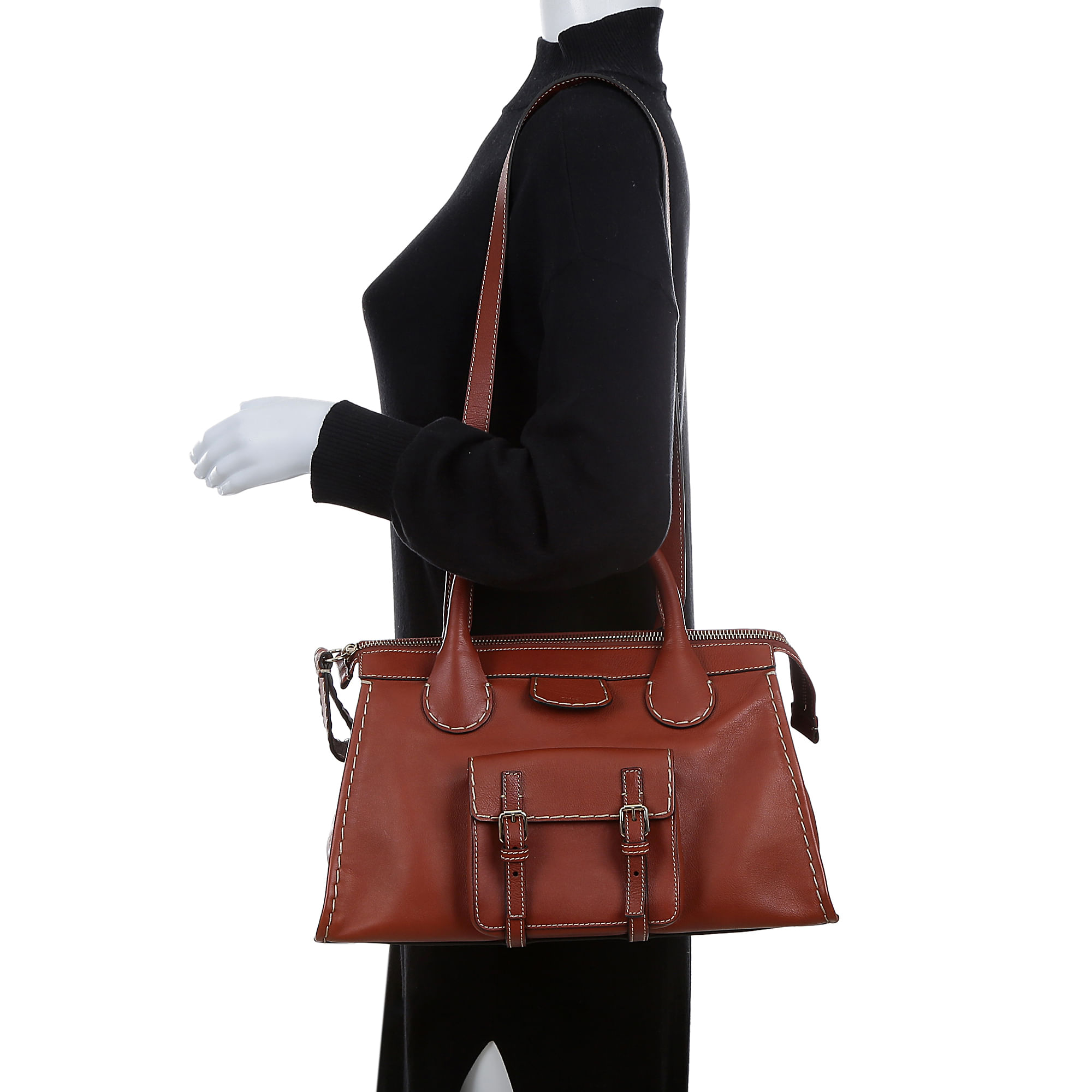 Bolsa Chloe Edith Medium Marrom | Brechó de luxo - Prettynew