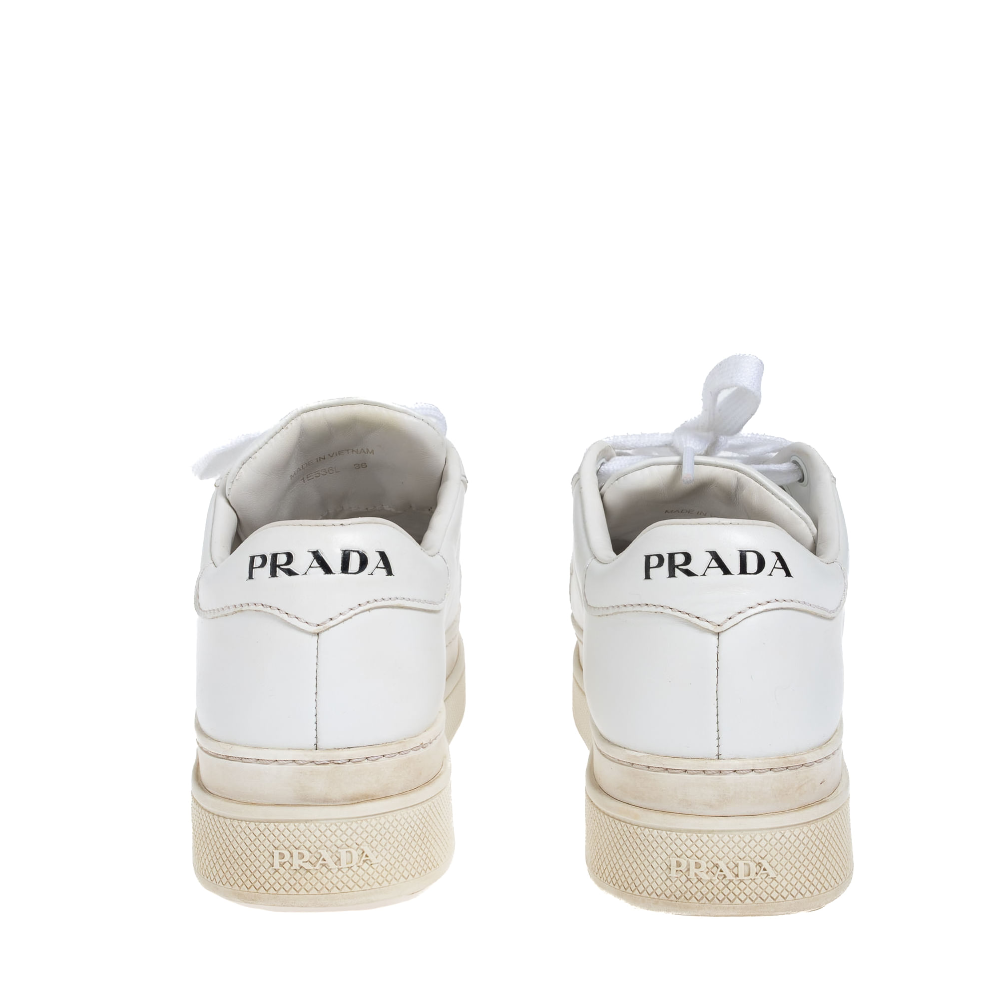 Tênis Prada Couro Branco | Brechó de luxo - Prettynew