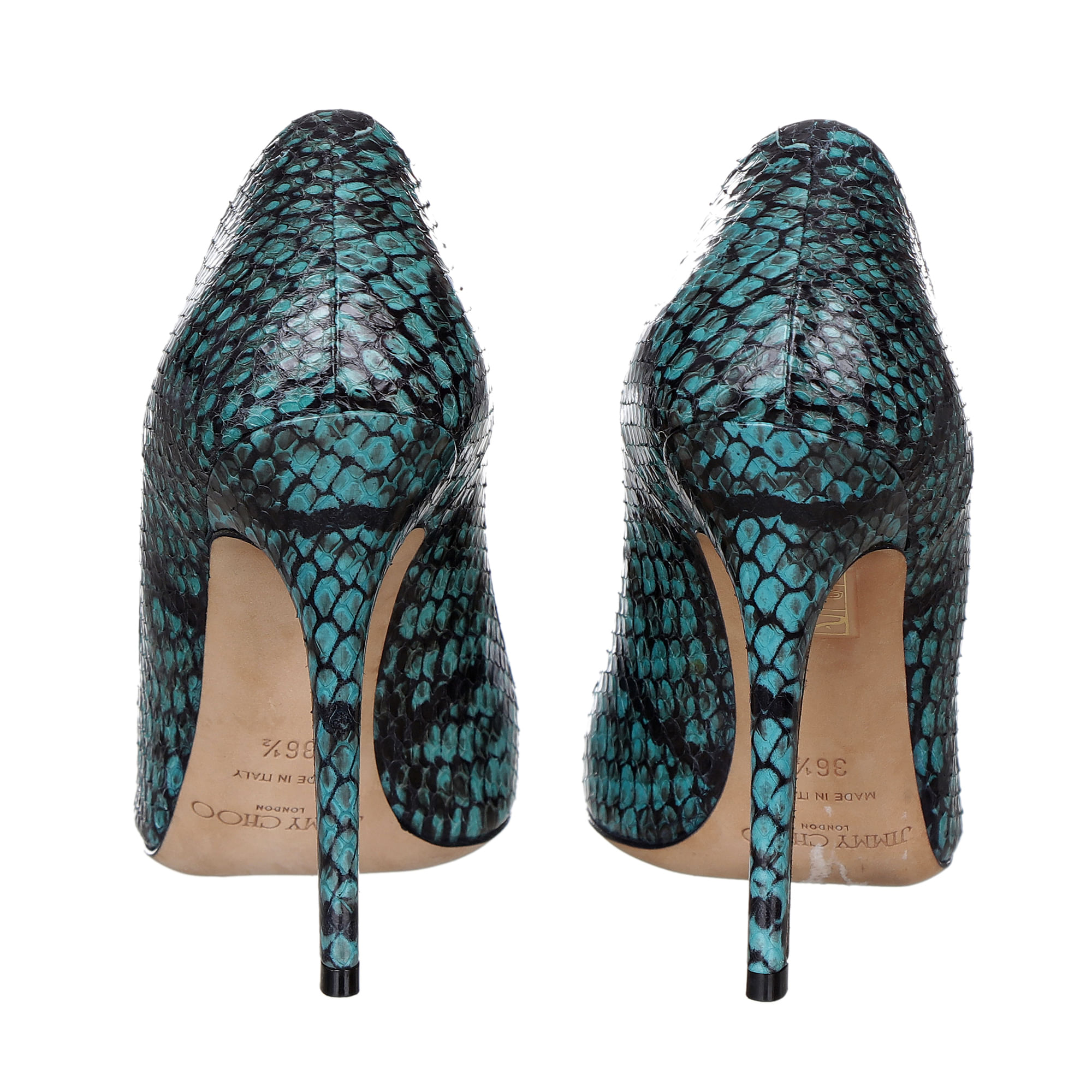 Scarpin Jimmy Choo Python Verde | Brechó de luxo - Prettynew