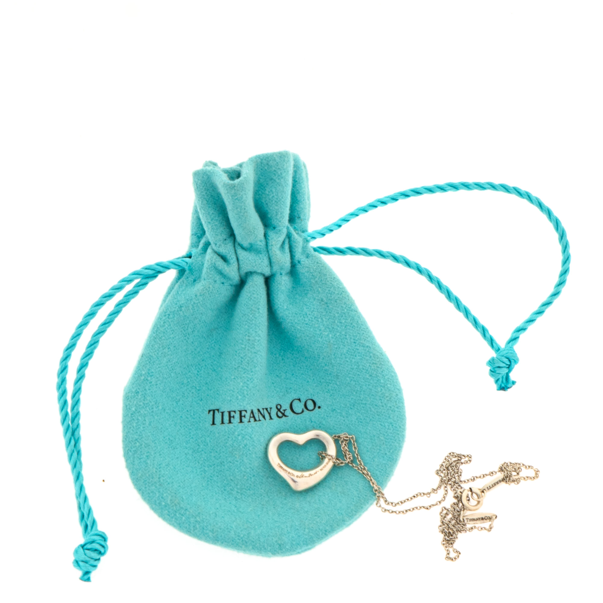 Colar Tiffany & Co Open Heart Prata | Brechó de luxo - Prettynew
