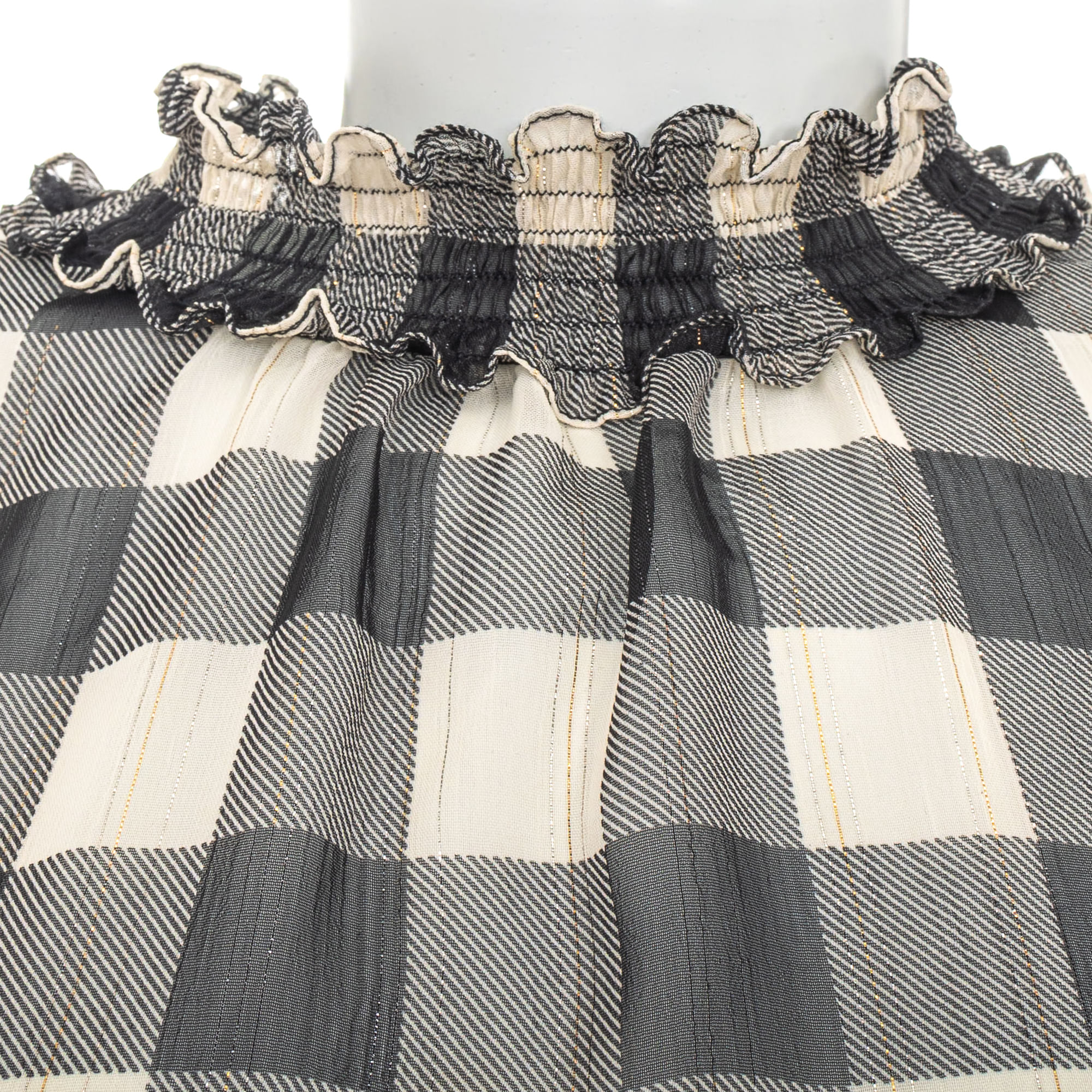 Blusa Mixed Xadrez Preta e Branca | Brechó de luxo - Prettynew Blusa Mixed Xadrez Preta e Branca | Brechó de luxo - Prettynew