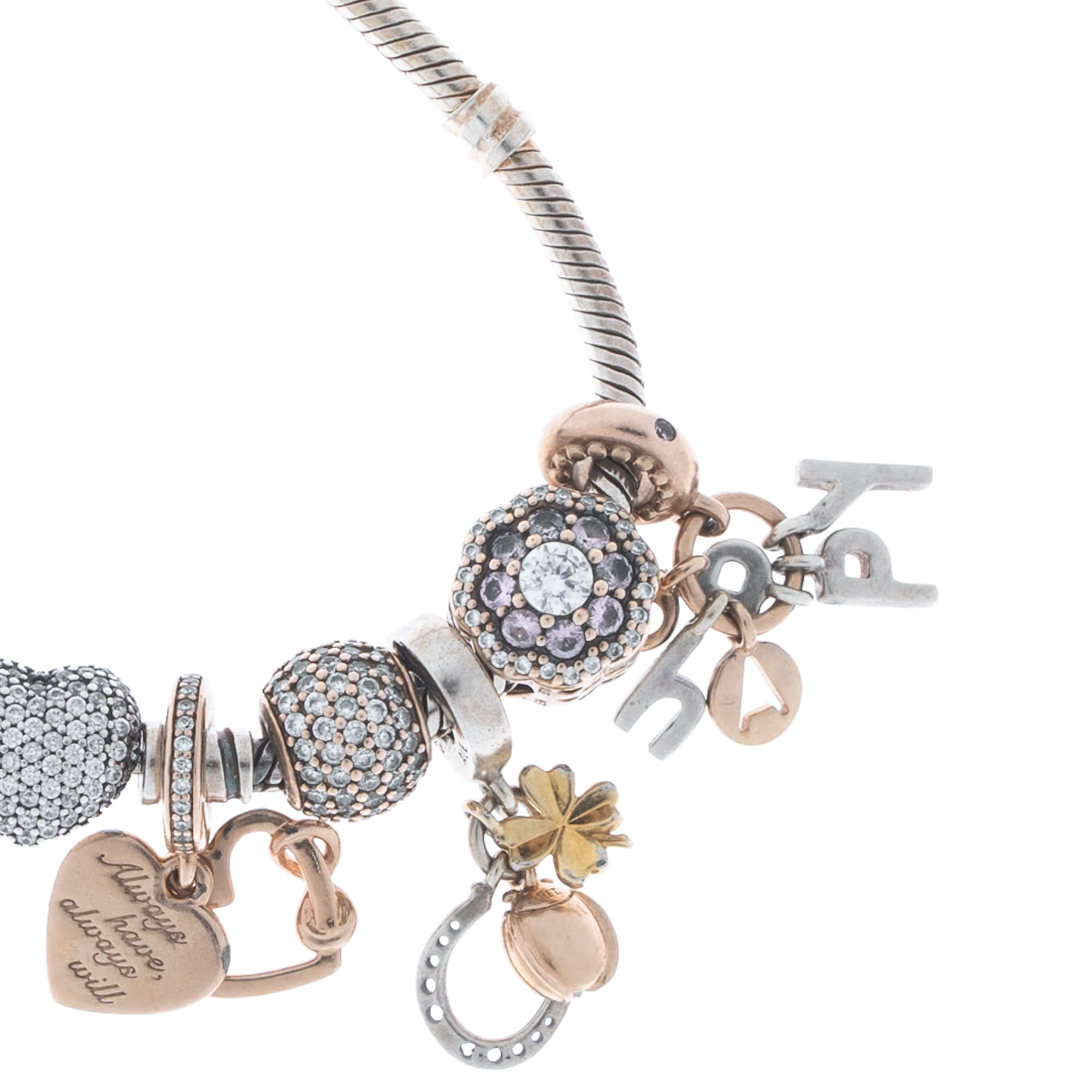 Pulseira Pandora Berloque Rose | Brechó de luxo - Prettynew