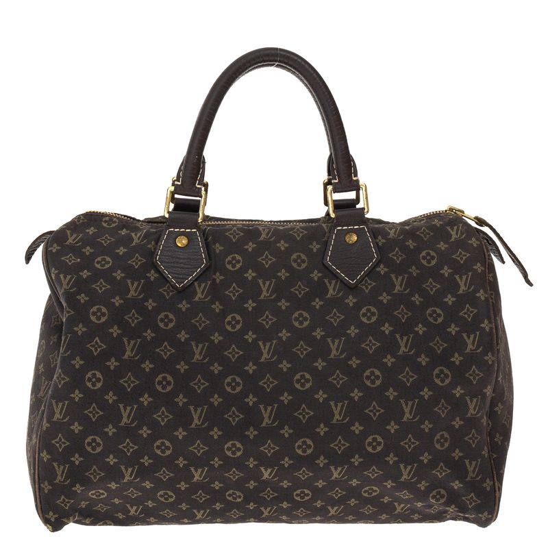 Bolsa Louis Vuitton Speedy Mini Lin Marrom | Brechó de luxo - Prettynew