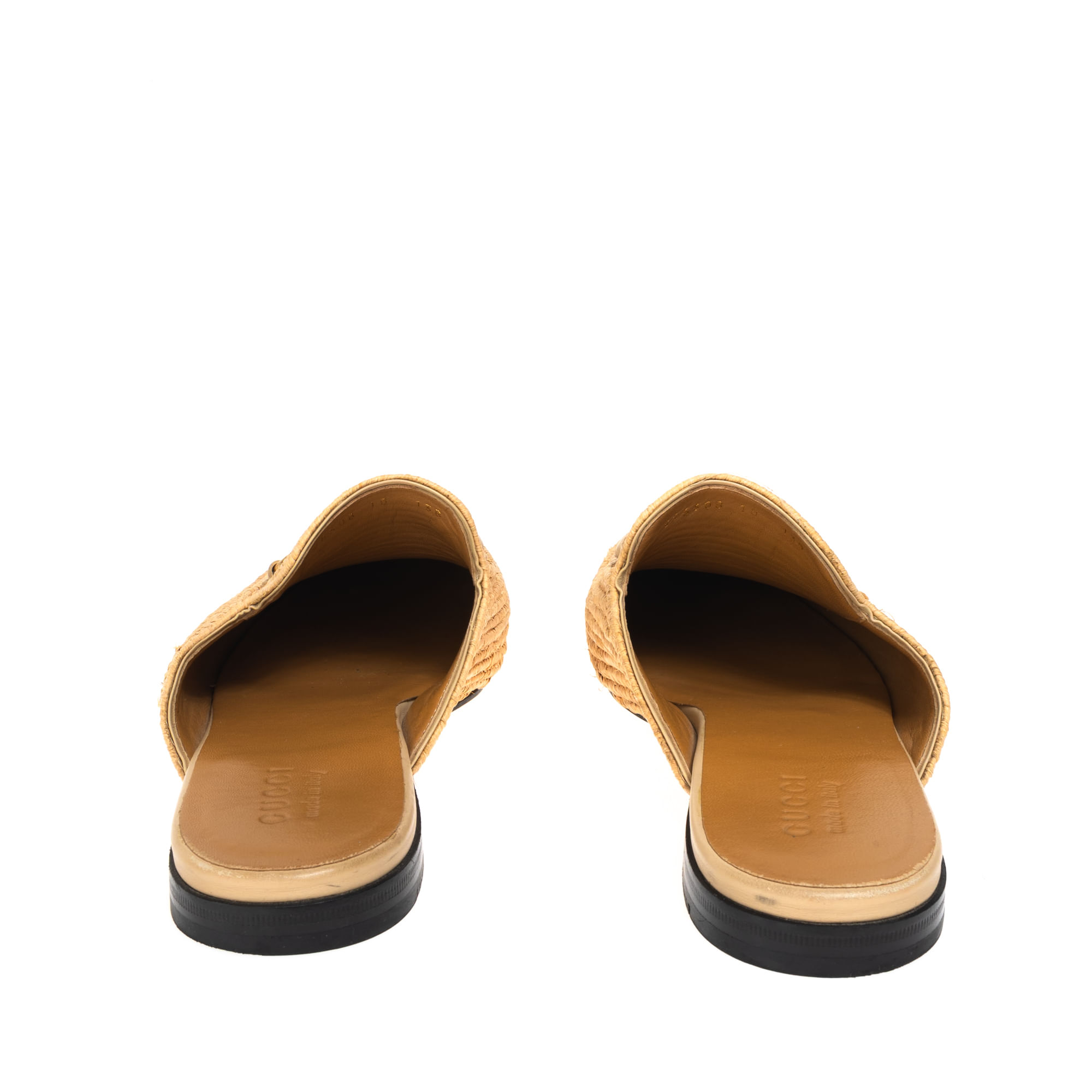 Mule Gucci Princetown Raffia | Brechó de luxo - Prettynew