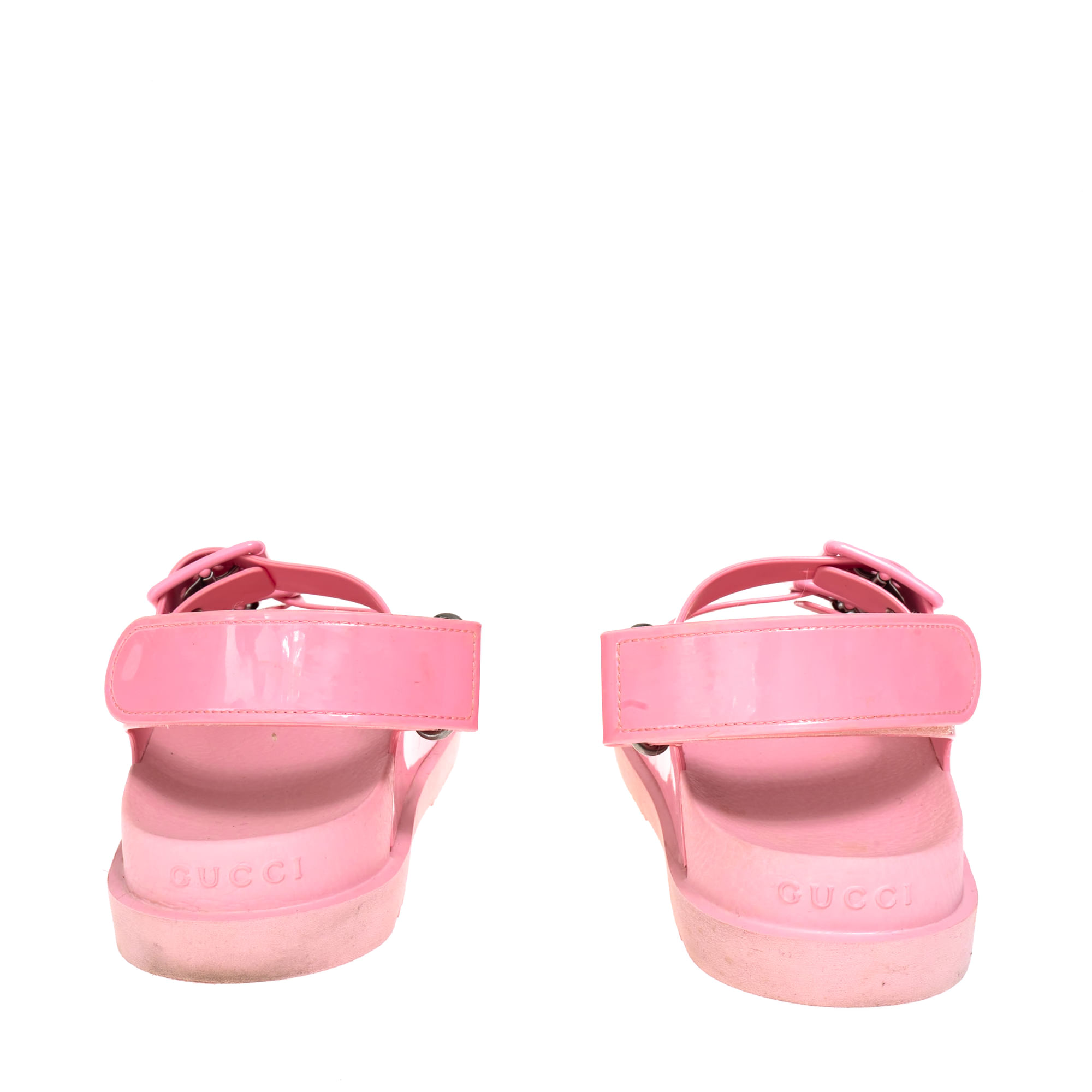Sandália Gucci Isla Borracha Rosa | Brechó de luxo - Prettynew