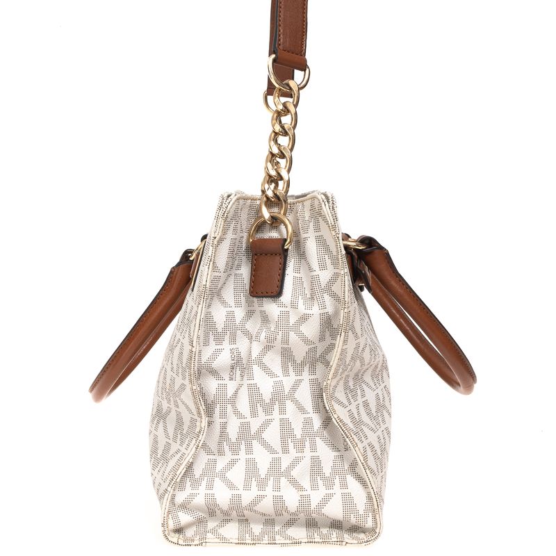 Bolsa Michael Kors Monograma Branca | Brechó de luxo - Prettynew