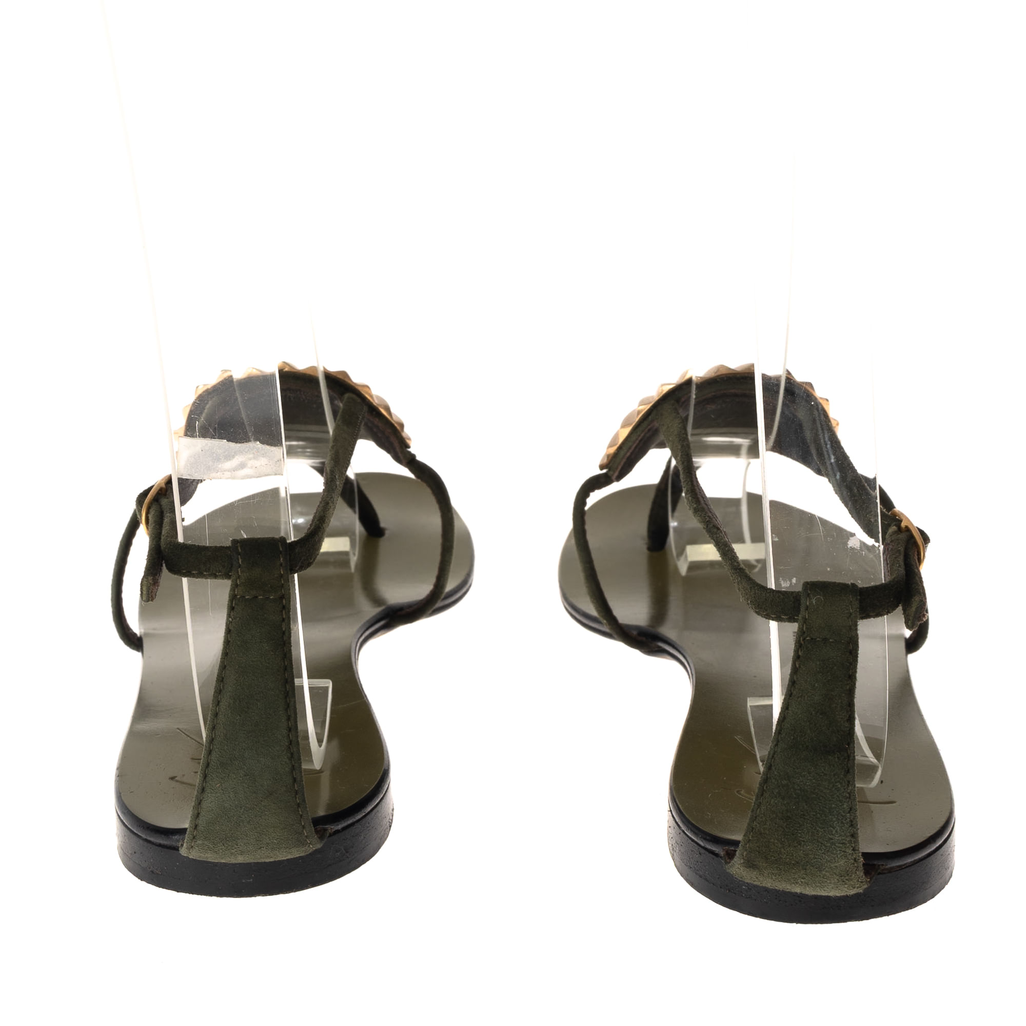 Sandália Giuseppe Zanotti Rasteira Concha Verde | Brechó de luxo ...