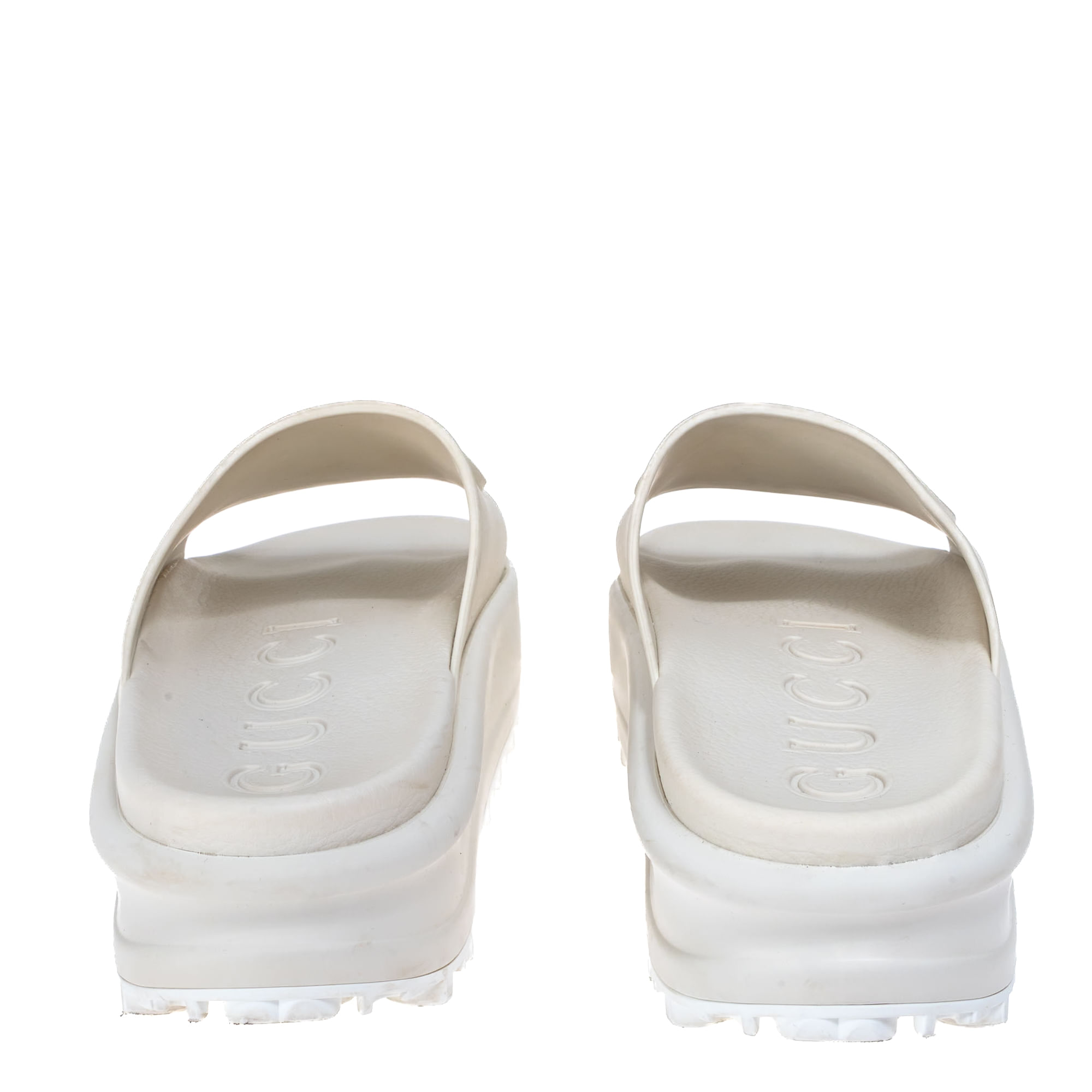 Slide Gucci Plataforma Branco | Brechó de luxo - Prettynew